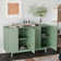 Latitude Run® Stylish And Functional 4-Door Intaglio Storage Cabinet With Pine Legs | Wayfair